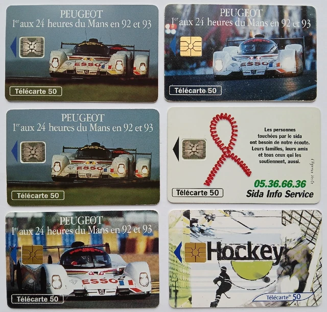 CARTES TÉLÉPHONIQUES FRANCE Telecom lot de 6 tirage 1 500 000 ex. EUR ...