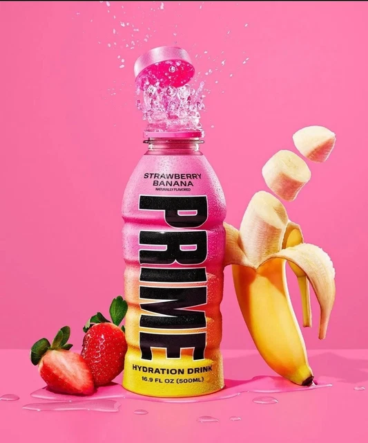PRIME HYDRATION DRINK - Strawberry & Banana Pack of 12 x 500ml Bottles ...
