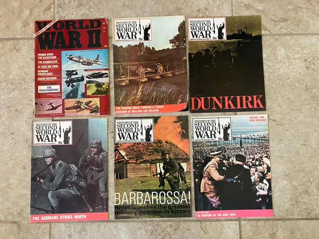 VINTAGE HISTORY OF The Second World War Magazine Lot 6 Magazines, WWII ...