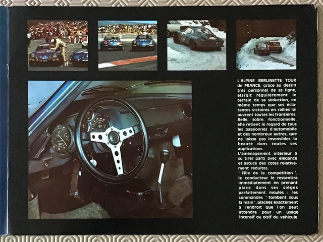 RENAULT ALPINE CAR Sales Brochure 1972 FRENCH TEXT £119.99 - PicClick UK