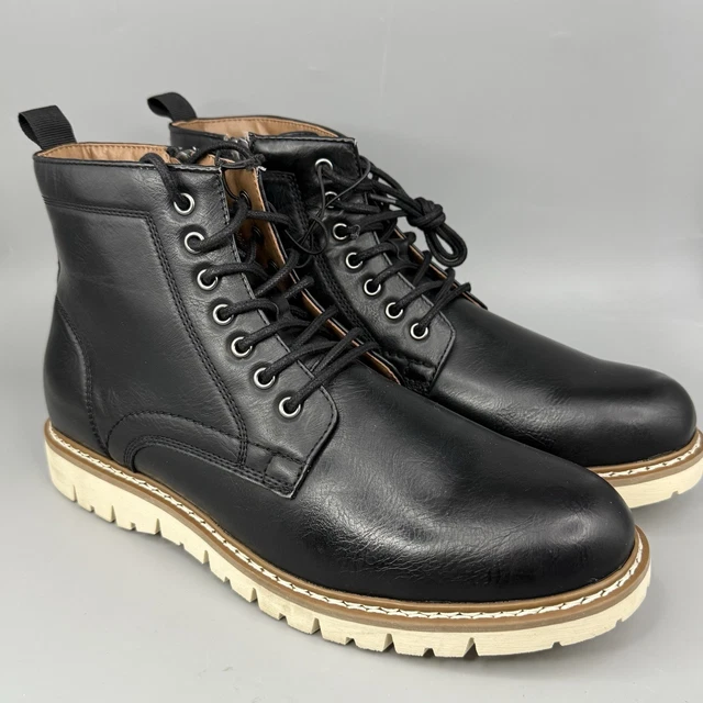 Steve Madden Men S P Broome Chukka Ankle Boots Lace Up Black Mens 10
