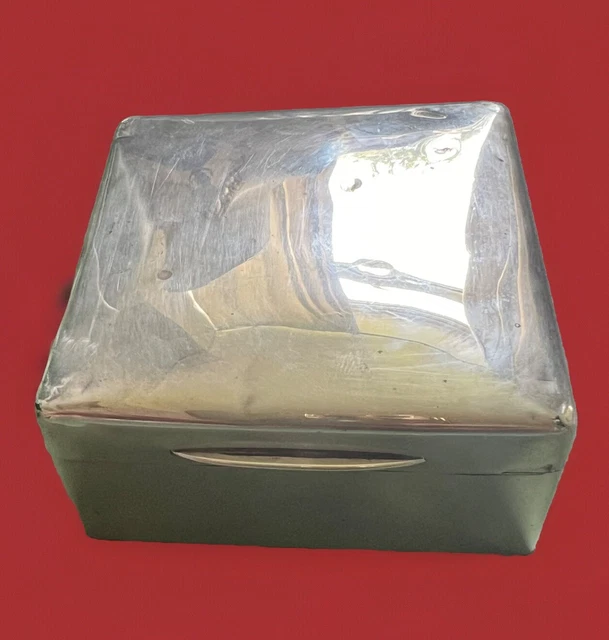 ANTIQUE SILVER MOUNTED CIGARET BOX 1936 -FULL HALLMARKS, 244.3gm ...