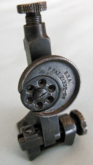 VINTAGE BSA NO.8 Short Stem Rear Aperture Target Rifle Sight + 6 Hole ...