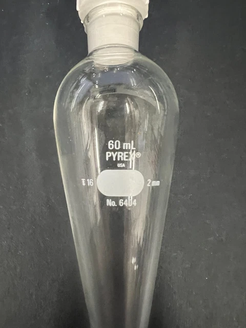 PYREX 6404-60 60ML Squibb Separatory Funnel with Stopcock and Stopper ...