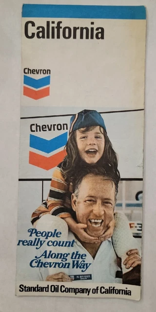 FEUILLE DE ROUTE vintage 1972 Chevron Standard Oil Company Californie ...