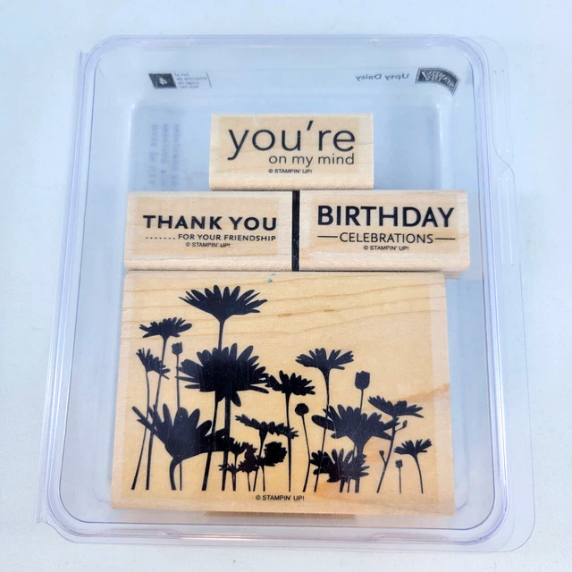 STAMPIN’ UP! STAMP Set Upsy Daisy Thank You Birthday Wood Mount Paper ...