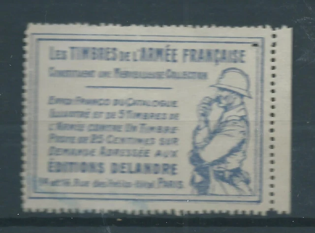FRANCE VIGNETTE PUBLICITAIRE DELANDRE poster stamp wwi ww1 cinderella ...