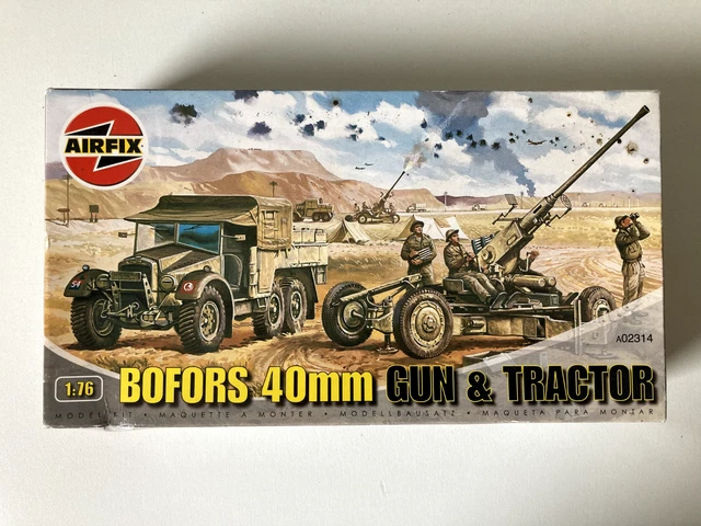 AIRFIX 1:76 BOFORS 40mm Gun & Tractor model kit, complete, sealed bags ...