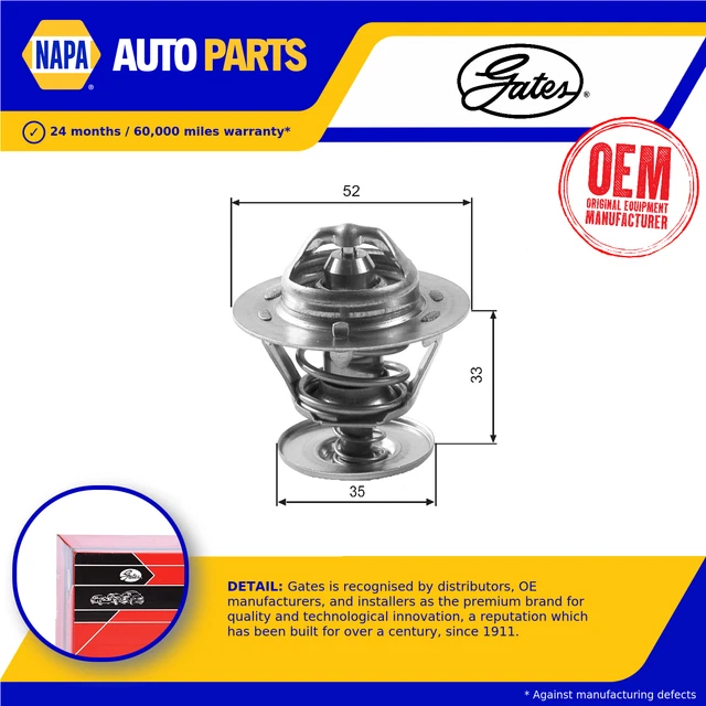 COOLANT THERMOSTAT FITS FORD TRANSIT CONNECT TDCi 1.8D 02 to 13 Gates ...