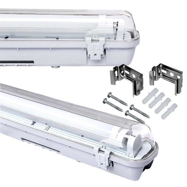 LED FEUCHTRAUMLEUCHTE WANNENLEUCHTE Keller Garage 60/120/150cm inkl. Röhre T8 EUR 22,99 ...