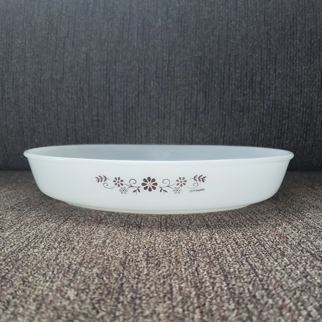 VINTAGE DYNAWARE OVAL 10" Casserole Termocrisa Brown Daisy White Milk ...
