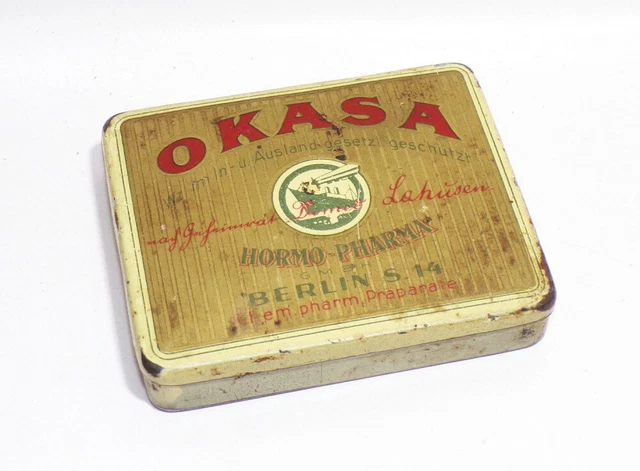 ALTE BLECHDOSE OKASA Hormo Pharma Berlin Schiff Zeppelin EUR 33,00 ...