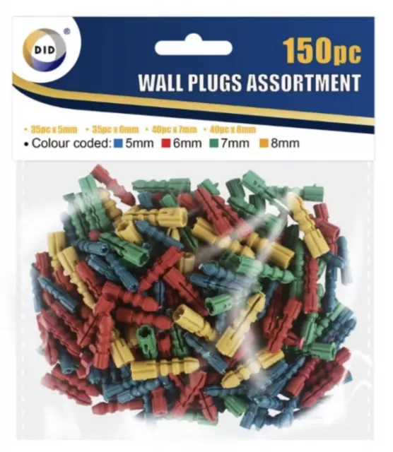 WALL PLUGS FIXINGS Plug Universal Screws Anchor Assorted Plugs 5mm 6mm ...