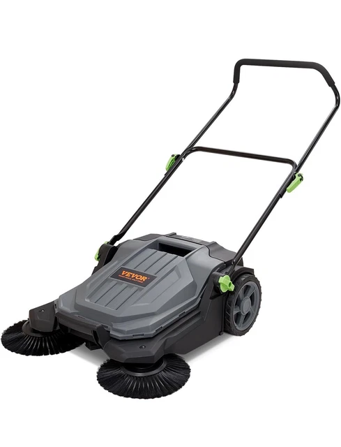 VEVOR WALK-BEHIND HAND Push Floor Sweeper 25.6" Width 5 Gallon Waste ...