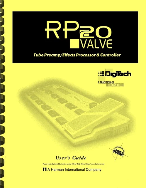DIGITECH RP20 VALVE Tude Preamp Effects Processor & Controller USER ...