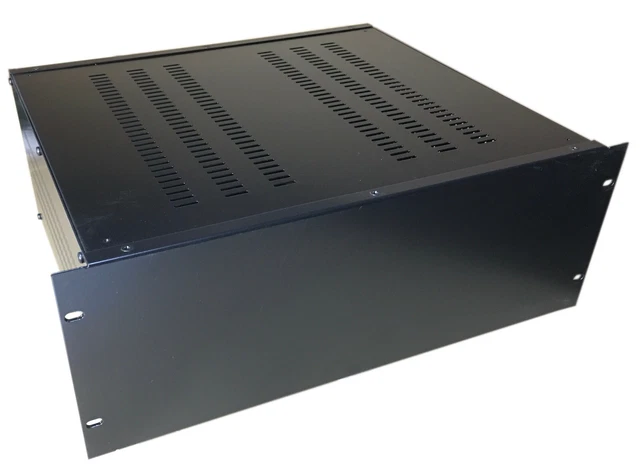 4U RACK MOUNT enclosure 19 inch vented chassis 390mm deep, in black £94 ...