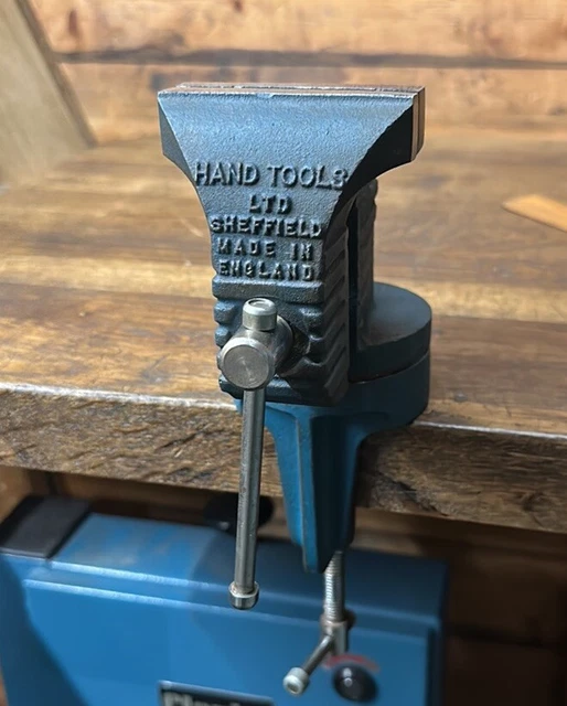 VINTAGE ‘HAND TOOLS Ltd’ clamp on bench vice on swivel , Sheffield ...