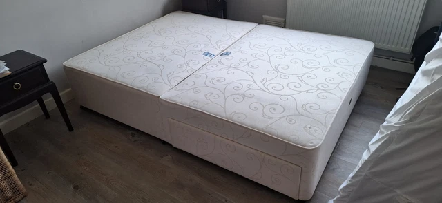 RELYON BED BASE with 2 Drawers Fabric Upholstered £49.56 - PicClick UK