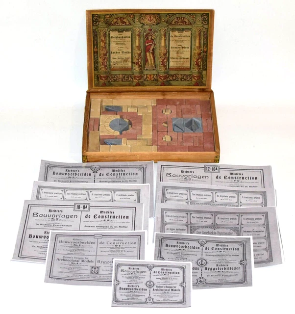 ANTIQUE GERMAN RICHTERS ANCHOR STONE BUILDING BLOCKS CONSTRUCTION SET 6 ...