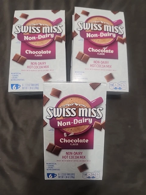 3 X SWISS Miss Non Dairy Chocolate Flavor Hot Cocoa Mix 6 CT BB 2/2025 ...