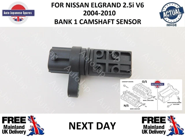 CAMSHAFT POSITION SENSOR For Nissan Elgrand E51 2.5 04-10 Bank 1 Next Day £44.95 - PicClick UK