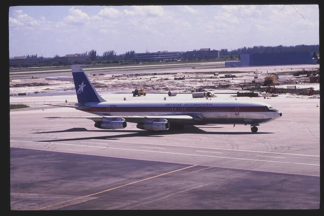 ORIGINAL FUJICHROME COLOUR Slide Skystar International Boeing 707 ...