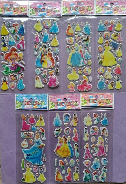 PRINCESS PUFFY STICKER SHEETS Cinderella Snow White choose quantity £2. ...