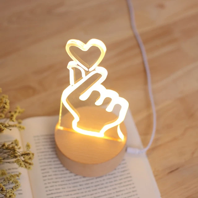 3D LED ACRYLIC Table Button Desk Lamp Night Light Home Bedroom Decor £ ...