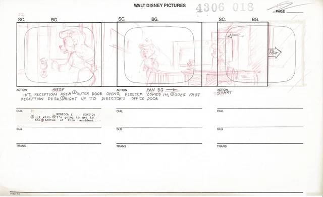 TALESPIN DISNEY PRODUCTION Animation Cartoon Storyboard Drawing REBECCA ...