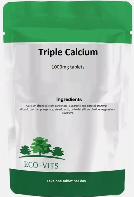 ECO-VITS TRIPLE CALCIUM 1000mg Tablets £5.99 - PicClick UK
