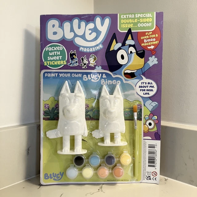 BLUEY MAGAZINE #10 Paint Your Own Bluey & Bingo - Includes 30+ Stickers ...
