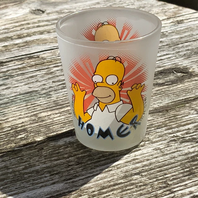 SHOT GLASS HOMER Simpson Frosted Glass The Simpsons Freaky Tiki Tini ...