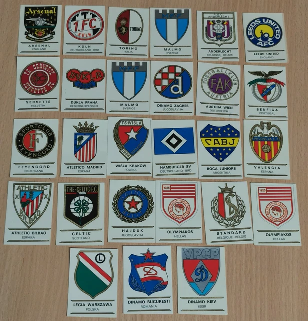 LOT 27 IMAGES PANINI football logos écussons équipes européennes ...