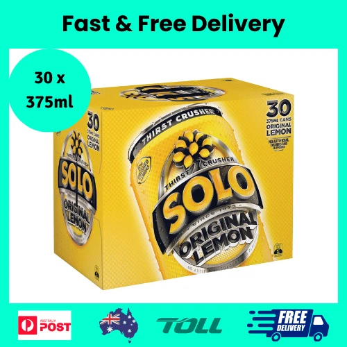 SOLO LEMON SOFT Drink cans, Original & Zero Sugar 30 x 375ml - free ...