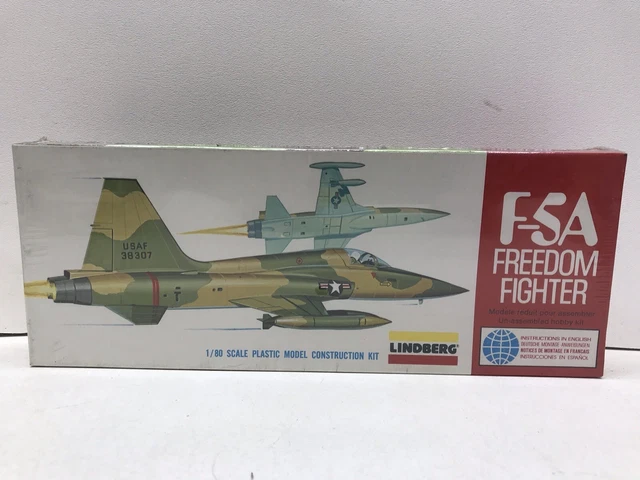 LINDBERG F-5A FREEDOM Fighter Aircraft 1/80 Model Kit 597 1975 Sealed ...