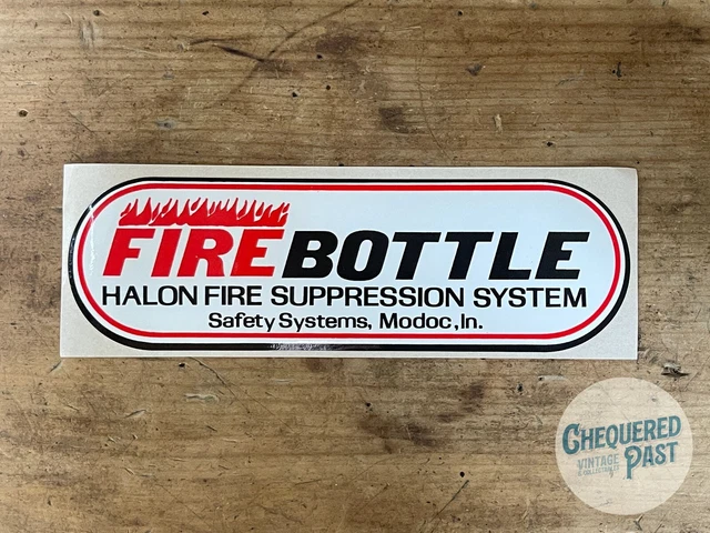 FIRE BOTTLE FIRE Suppression System Original Sticker Car Racing Muscle ...