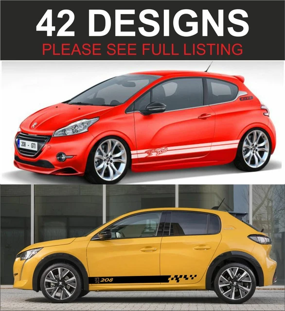 PEUGEOT 208 SIDE stripes decals stickers graphics peugeot stripes 2012 ...