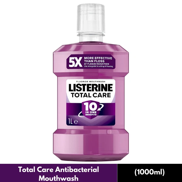 LISTERINE TOTAL CARE Antibacterial Mouthwash (1000ml), 10-in-1 Benefits ...