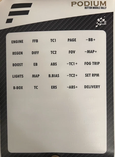 FANATEC PODIUM BUTTON Module Rally Sticker Set $17.50 - PicClick