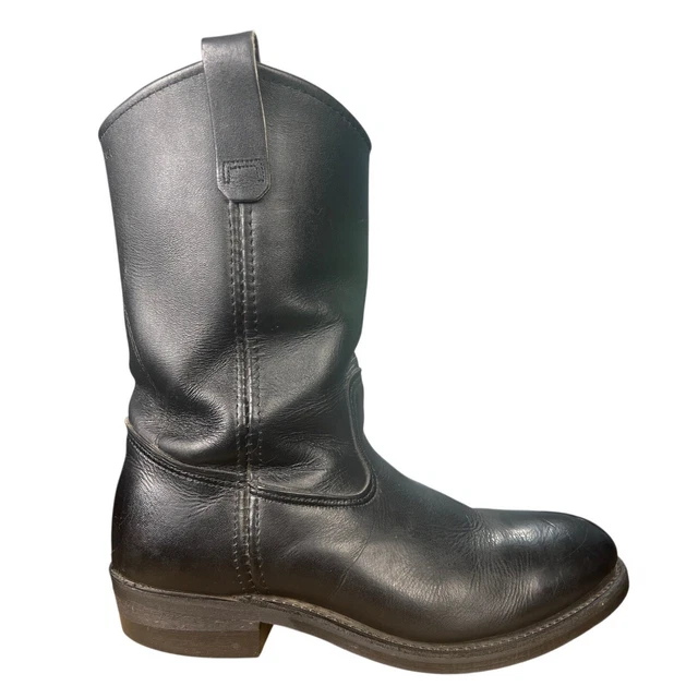 VINTAGE RED WING 1094 Pecos Black Safety Toe Western Work Boots Size US ...