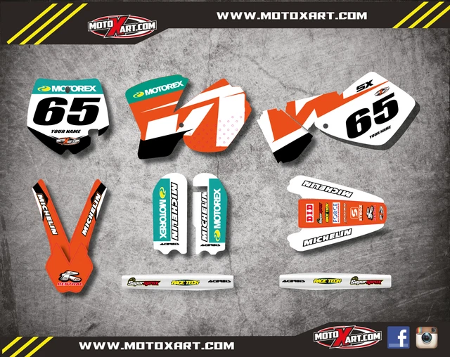 FULL CUSTOM DECAL Kit RECKLESS STYLE - KTM 65 SX 2002 2008 stickers ...