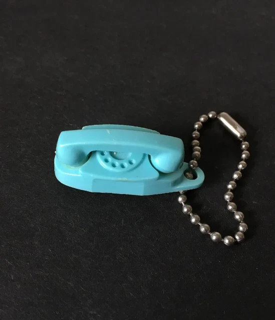 VINTAGE KEYCHAIN THE PRINCESS PHONE ROTARY DIAL Key Fob Ring MINI ...