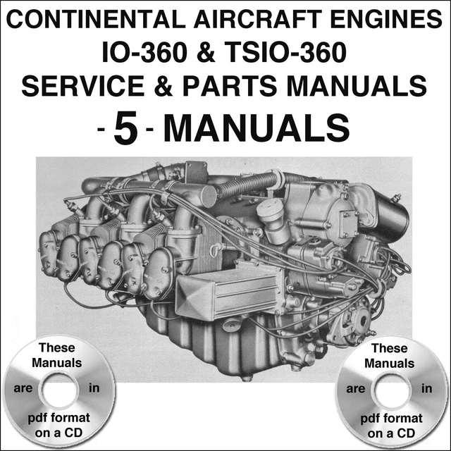 CONTINENTAL ENGINE IO-360 & TSIO-360 IO360 SERVICE & PARTS MANUAL -5 ...