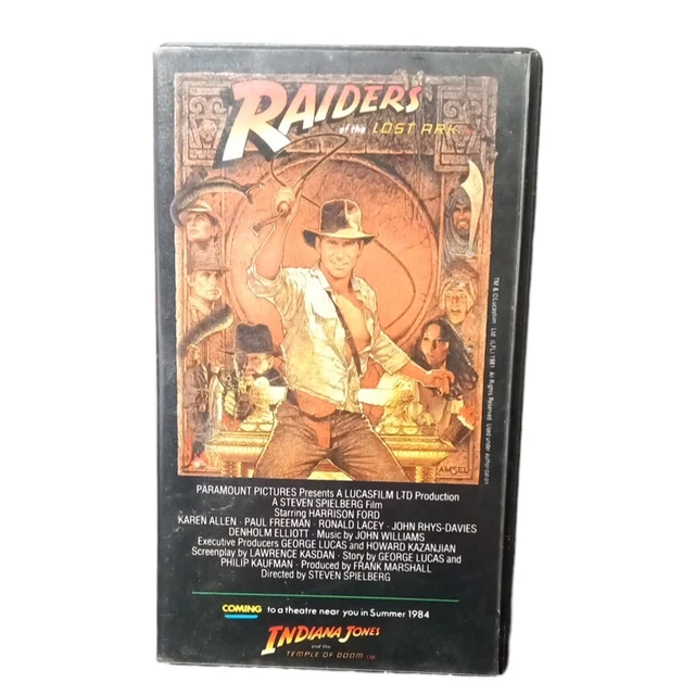 INDIANA JONES: RAIDERS of the Lost Ark, VHS Video Tape, PAL,Tested £7. ...