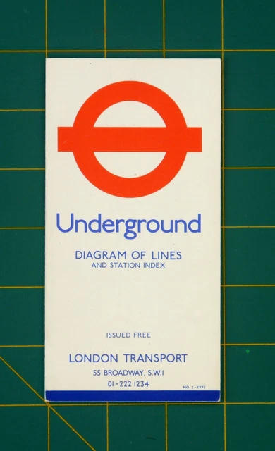 1975 (2) LONDON Transport Underground Tube Map by P Garbutt (Map Ref 9. ...