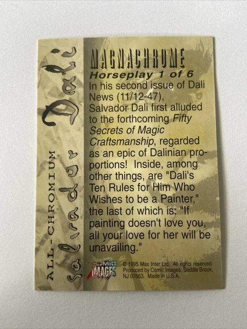 1995 COMIC IMAGES Salvador Dali All-Chromium MagnaChrome Horseplay #1 ...