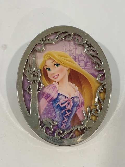 DISNEY TANGLED RAPUNZEL Silver Frame Cameo Pin DLP DLRP DisneyLand ...