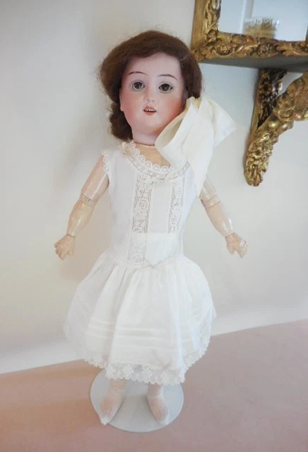 PRETTY ANTIQUE DOLL with No Markings small issues Original Mohair Wig ...