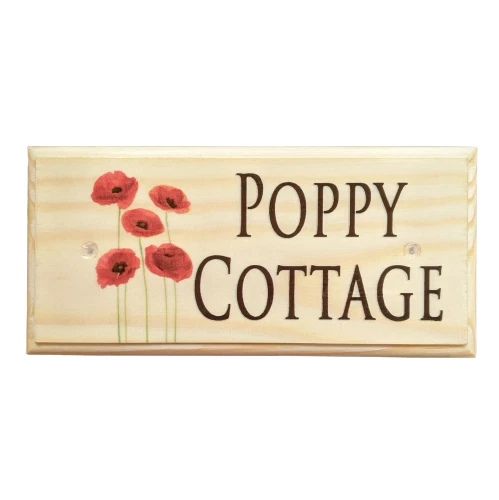 PERSONALISED POPPY SIGN, Poppies House Name Number Plaque Garden Shed ...