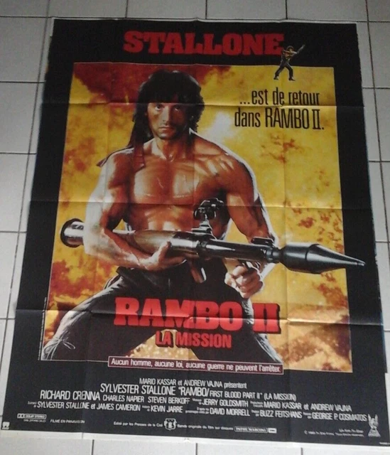AFFICHE CINEMA 120X160 RAMBO 2 STALLONE EUR 29,00 - PicClick FR